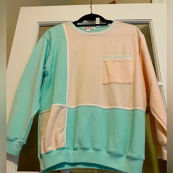 blast | Tops | 8s Pastel Colorblock Sweatshirt With Pocket Szs | Poshmark